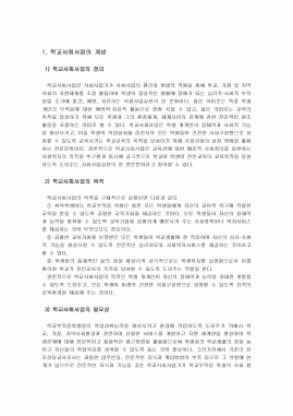 학교사회사업의 개념 학교사회사업의 발달 학교사회사업의 실천모델-1페이지