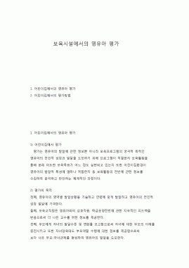보육시설에서의 영유아 평가-1페이지
