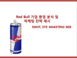 레드불 Red Bull 기업 환경 분석 및 마케팅 전략 제시 SWOT, STP, 4P, Marketing Mix-1페이지