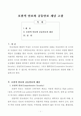 포괄적 안보 및 공동 안보 개념에 관한 고찰-1페이지