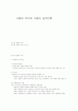 사랑의 의미와 사랑의 삼각이론-1페이지
