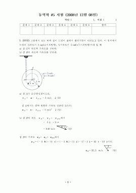 (경상대) 송철기 교수님 동역학 쪽지 시험 6,7장 (01~06)-1페이지