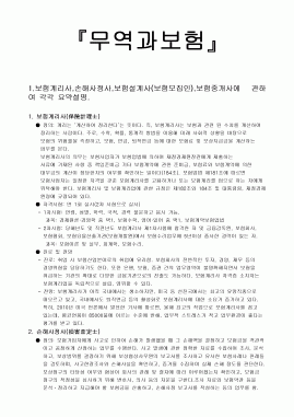 [무역학개론] 무역과 보험-1페이지