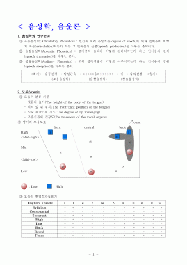 [국문학]  음성학, 음운론에 대해서-1페이지