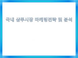 국내 샴푸시장 마케팅전략 및 분석 - 국내샴푸시장 마케팅전략 및 분석,국내샴푸시장현황,샴푸시장.댕기머리샴푸,프리미엄샴푸,일반샴푸.ppt-1페이지