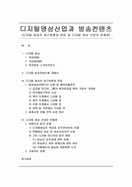 [멀티미디어개론] 디지털영상산업과 방송컨텐츠(디지털 방송의 최근동향과 전망 및 디지털 영상 산업의 문제점)-1페이지
