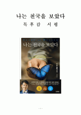 나는 천국을 보았다 독후감 감상문 서평 요약 신의 존재,이븐 알렉산더-1페이지