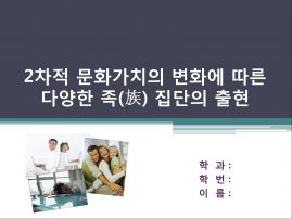 2차적 문화가치의 변화에 따른 다양한 족(族) 집단의 출현-1페이지
