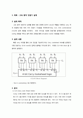 [디지털 회로설계] 고속 동작 덧셈기 설계-1페이지