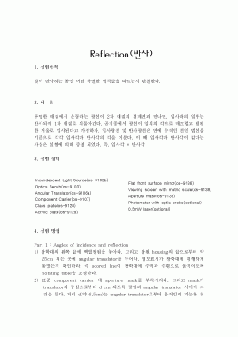 [기초물리실험] 기하광학 - 반사-1페이지