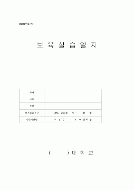 영유아 보육교사 실습 일지-1페이지