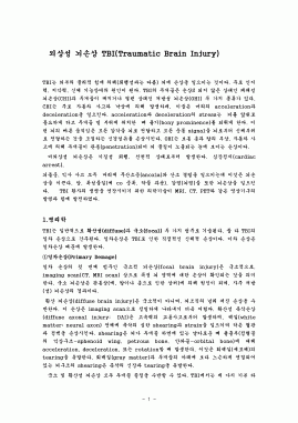[뇌손상] 외상성 뇌손상 TBI[Traumatic Brain Injury]에 관해-1페이지