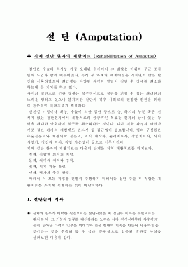 절단 - 지체 절단 환자의 재활치료 [Rehabilitation of Amputee]-1페이지