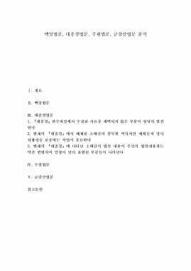 [법문, 백일법문, 대종경법문, 수필법문, 금강산법문, 대종경, 수필, 금강산, 퇴옹성철, 소태산대종사]백일법문, 대종경법문, 수필법문, 금강산법문 분석(법문, 백일법문, 대종경법문, 수필법문, 금강산법문)-1페이지