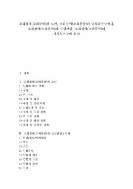 [소화장애, 소화불량, 노인, 급성감염성설사, 급성간염, 괴사성결장염]소화장애(소화불량)와 노인, 소화장애(소화불량)와 급성감염성설사, 소화장애(소화불량)와 급성간염, 소화장애(소화불량)와 괴사성결장염 분석-1페이지
