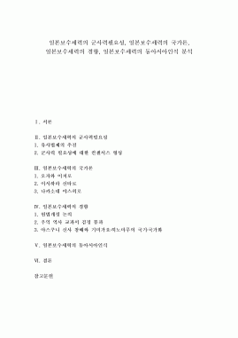 [일본보수세력, 일본보수세력 군사력필요성, 일본보수세력 국가론, 일본보수세력 동아시아인식]일본보수세력의 군사력필요성, 일본보수세력의 국가론, 일본보수세력의 경향, 일본보수세력의 동아시아인식 분석-1페이지
