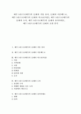 예수그리스도(예수)의 12제자 가롯 유다, 12제자 시몬베드로, 예수그리스도(예수)의 12제자 야고보(야곱), 예수그리스도(예수) 12제자 도마, 예수그리스도(예수) 12제자 유다다대오, 예수그리스도(예수) 12제자 요한-1페이지