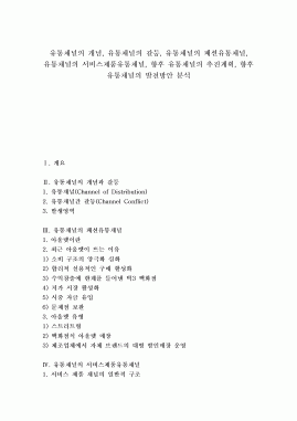 [유통채널][유통][채널][패션유통채널][서비스제품유통채널]유통채널의 개념, 유통채널의 갈등, 유통채널의 패션유통채널, 유통채널의 서비스제품유통채널, 향후 유통채널의 추진계획, 향후 유통채널의 발전방안-1페이지