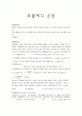 일반물리학실험 - 포물체의 운동-1페이지