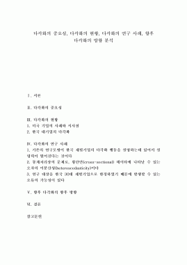[다각화][다각화 중요성][다각화 현황][다각화 연구 사례][다각화의 방향]다각화의 중요성, 다각화의 현황, 다각화의 연구 사례, 향후 다각화 방향 분석(다각화, 다각화 현황, 다각화 연구 사례, 다각화의 방향)-1페이지