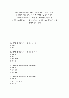 민속놀이(전통놀이) 사례 굴까로가세, 긴줄넘기놀이, 민속놀이(전통놀이) 사례 도마뱀놀이, 망차기놀이, 민속놀이(전통놀이) 사례 무궁화꽃이피었습니다, 민속놀이(전통놀이) 사례 감자놀이, 민속놀이(전통놀이) 사례 장치기놀이 분석-1페이지