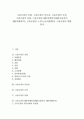 [고용조정][IMF경제위기]고용조정의 유형, 고용조정의 중요성, 고용조정의 요인, 고용조정의 동향, 고용조정의 IMF경제위기(IMF금융위기, IMF외환위기), 고용조정의 노조(노동조합)합의, 고용조정의 방법 분석-1페이지