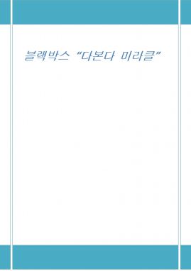 블랙박스 다본다 경영분석및 다본다 마케팅전략 분석-1페이지