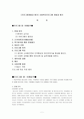 [프로그램개발과 평가] 사회복지프로그램 개발과 평가-1페이지
