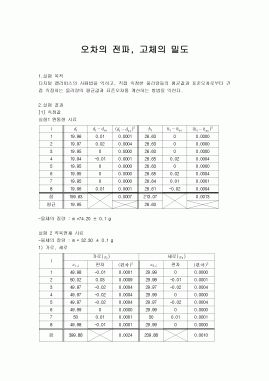 [물리학실험] 오차의 전파, 고체의 밀도-1페이지