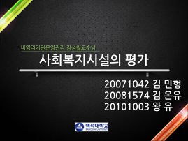  사회복지시설의 평가-1페이지
