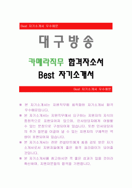 대구방송[카메라직무 합격자] 대구방송 자기소개서,대구방송 자소서,대구방송 채용정보, 대구방송 자소서자기소개서-1페이지