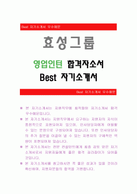 효성그룹[인턴 영업 합격자] 효성그룹 자기소개서,효성그룹 자소서,효성그룹 채용정보, 효성그룹 자소서자기소개서-1페이지