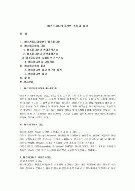  매스컴의기능 - 매스커뮤니케이션의 기능과 효과-1페이지