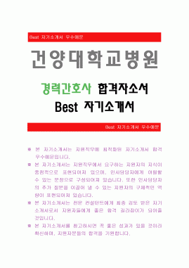 건양대학교병원[경력간호사 합격자] 건양대학교병원 자기소개서,건양대학교병원 자소서,건양대학교병원 채용정보, 건양대학교병원 자소서자기소개서-1페이지