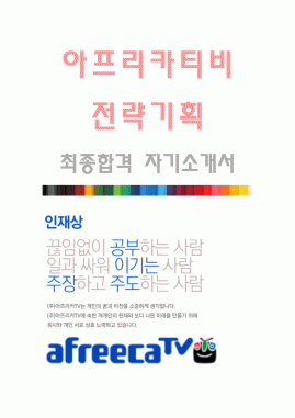 아프리카티비 (전략기획-최종합격자) 아프리카TV 자기소개서,아프리카티비 자소서,아프리카티비 채용정보-1페이지
