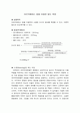 [공학] 아르키메데스 법을 이용한 밀도 측정 : 아르키메데스 법을 이용하여 소결된 ZnO의 밀도를 측정할 수 있고, 이론적 밀도와 비교․분석할 수 있다-1페이지