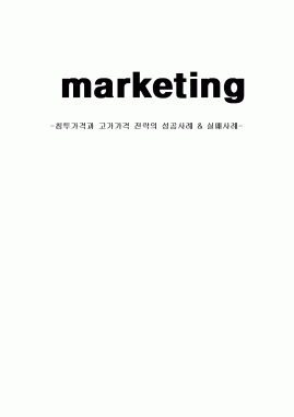 침투가격전략,침투가격전략의 성공사례,침투가격전략의 실패사례,고가가격전략-1페이지
