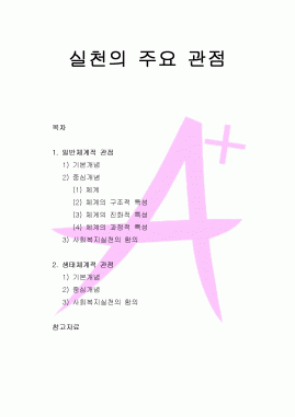 <실천의 주요 관점> 일반체계적 관점과 생태체계적 관점-1페이지