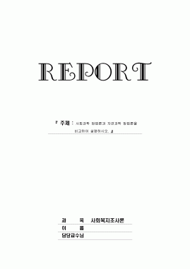 사회복지조사론-사회과학 방법론과 자연과학 방법론을 비교하여 설명.-1페이지
