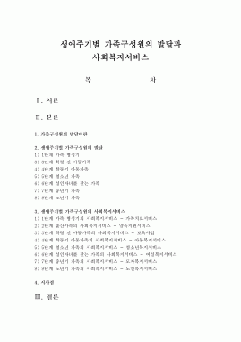 [가족구성원] 생애주기별 가족구성원의 발달과 사회복지서비스 - 생이주기별 가족구성원의 발달, 사회복지 서비스-1페이지