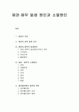 [법교육론] 채권·채무 발생 원인과 소멸원인 - 채권의 의의와 효력 발생 요건, 채권과 채무의 발생원인, 채권과 채무의 소멸원인, 채무불이행의 종류와 책임-1페이지