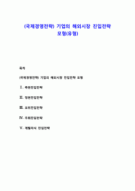 (국제경영전략) 기업의 해외시장 진입전략 모형(유형) (측면진입전략, 정면진입전략, 포위진입전략, 우회진입전략, 게릴라식 진입전략)-1페이지