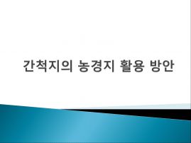 간척지의 농경지 활용 방안-1페이지