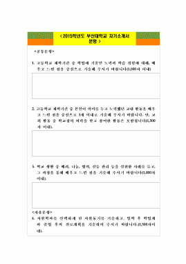 [부산대학교수시자기소개서]부산대학교수시자소서지원동기 부산대학교수시학생부교과전형자기소개서,학생부종합전형자기소개서,부산대학교수시전형자소서입학후학업계획,졸업후진로계획 부산대학교수시자소서-1페이지
