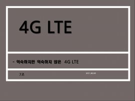 4G,LTE의 차이 레포트 자료-1페이지