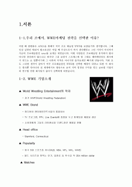 [마케팅원론] WWE 마케팅 전략 -1페이지