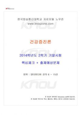 2014년 2학기 건강증진론 기말시험 핵심체크-1페이지