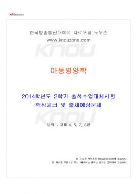 2014년 2학기 아동영양학 출석대체시험 핵심체크-1페이지