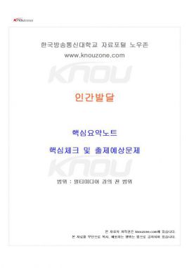 2014년 2학기 인간발달 멀티미디어 강의 전 범위 핵심요약노트-1페이지