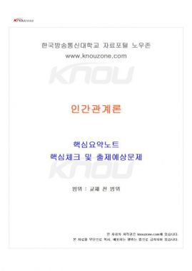 2014년 2학기 인간관계론 교재 전 범위 핵심요약노트-1페이지